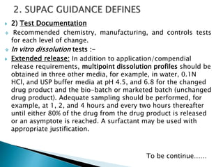 Supac - Guidance for Modified Release Dosage Form | PPTX