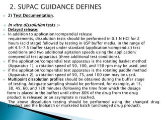 Supac - Guidance for Modified Release Dosage Form | PPTX