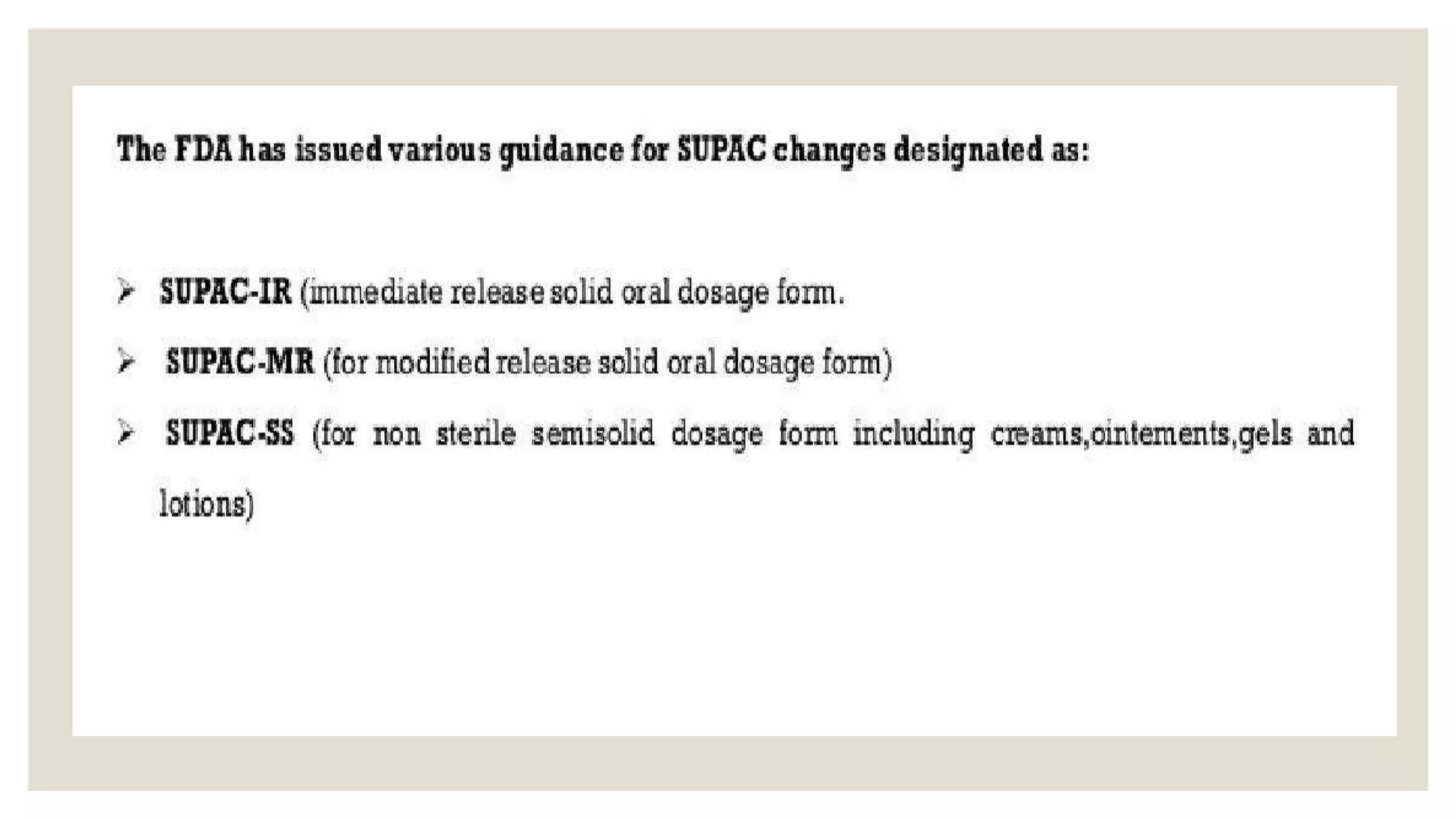 Supac guidelines | PPTX