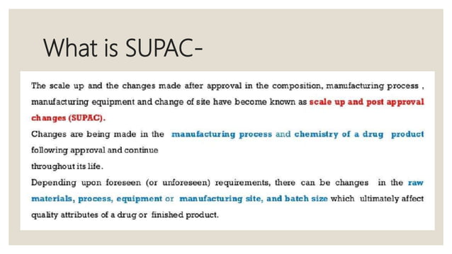 Supac guidelines | PPTX