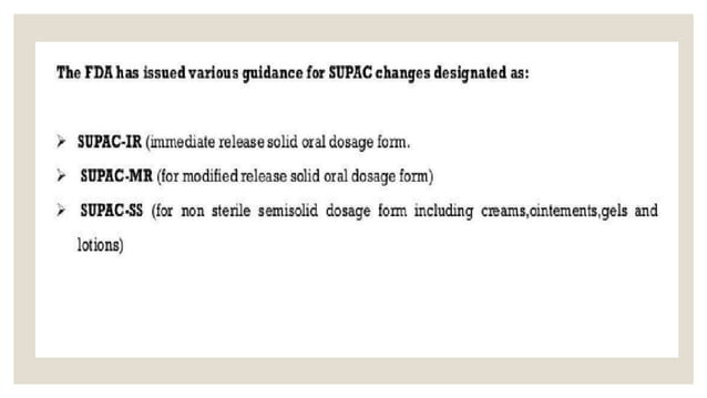 Supac guidelines | PPTX
