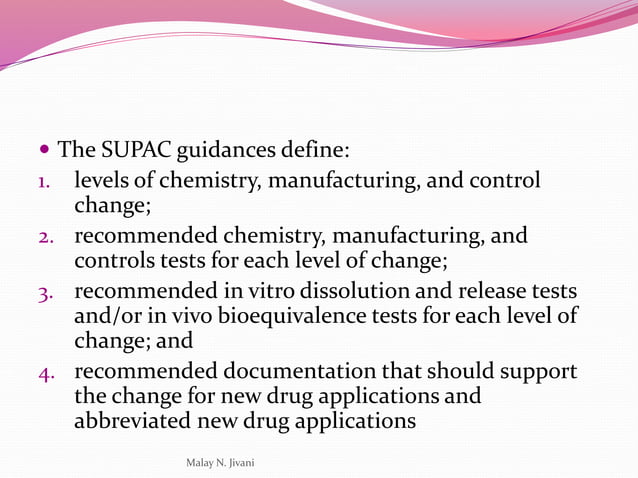 Supac For Modified Relese Dosage Form | PPTX | Pharmaceutical Industry ...