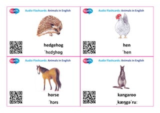 SupEFL audio flashcards: animals in english set 1 handdrawn | PPT