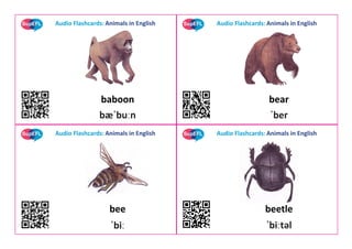 SupEFL audio flashcards: animals in english set 1 handdrawn | PPT