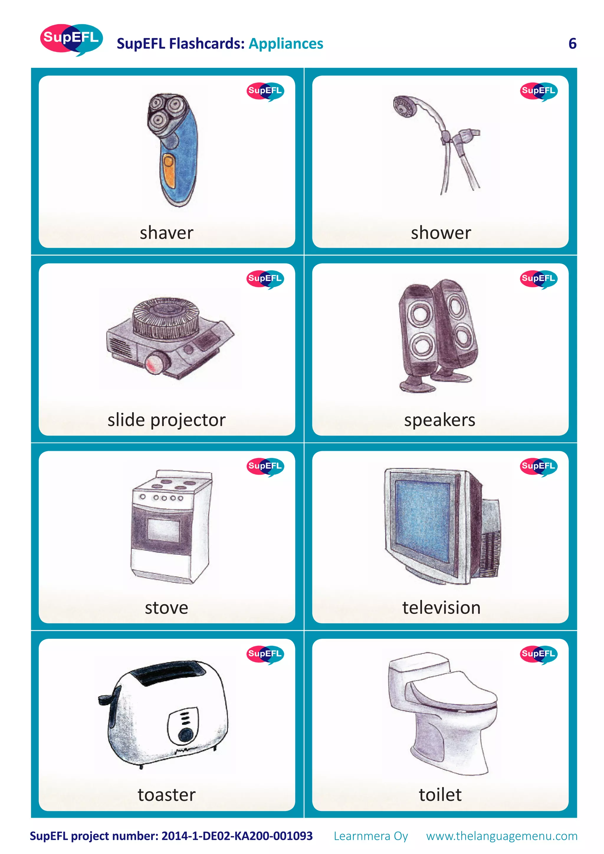 SupEFL flashcards appliances (in english) | PDF