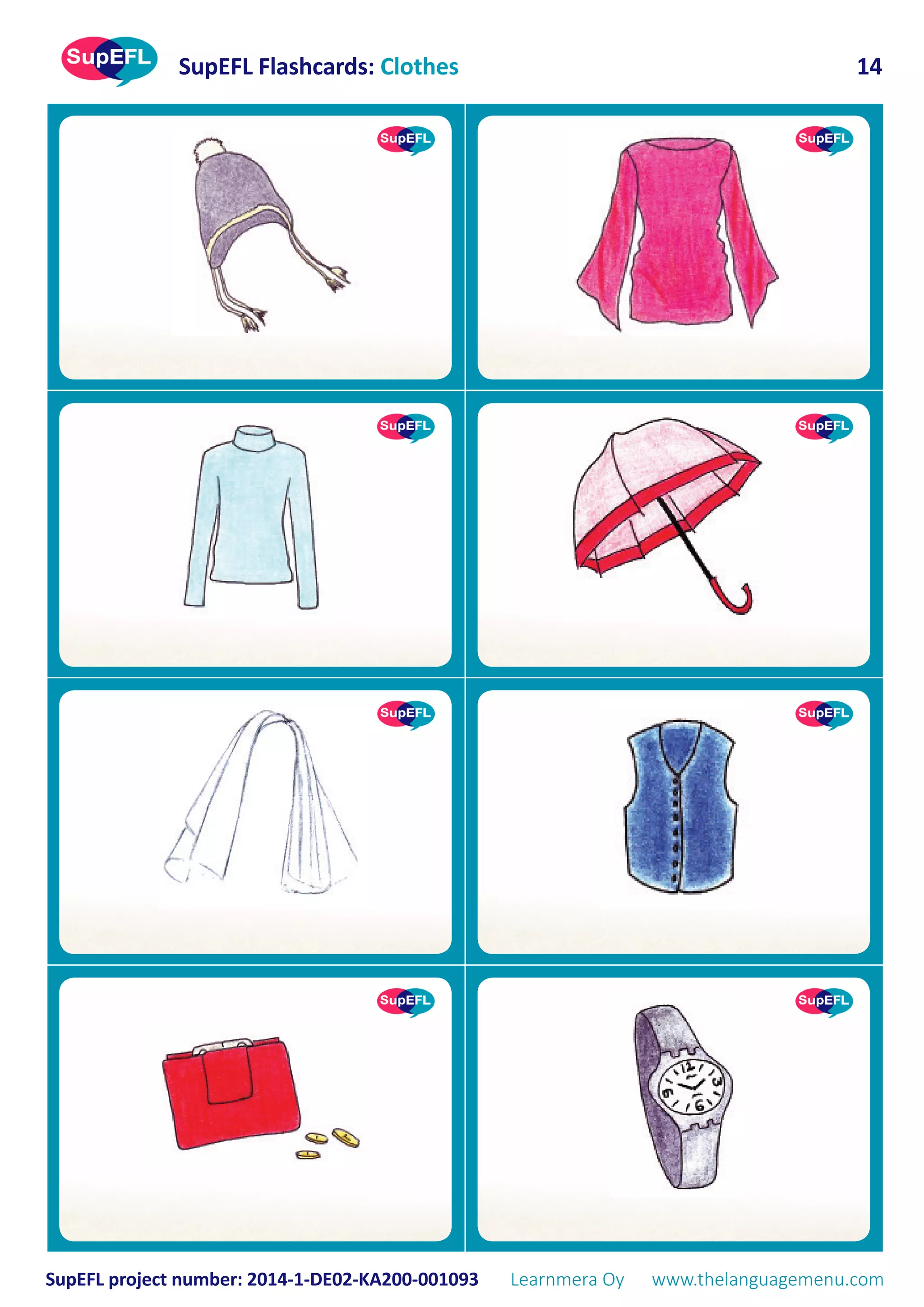 Sup EFL flashcards: clothes and accessories | PDF