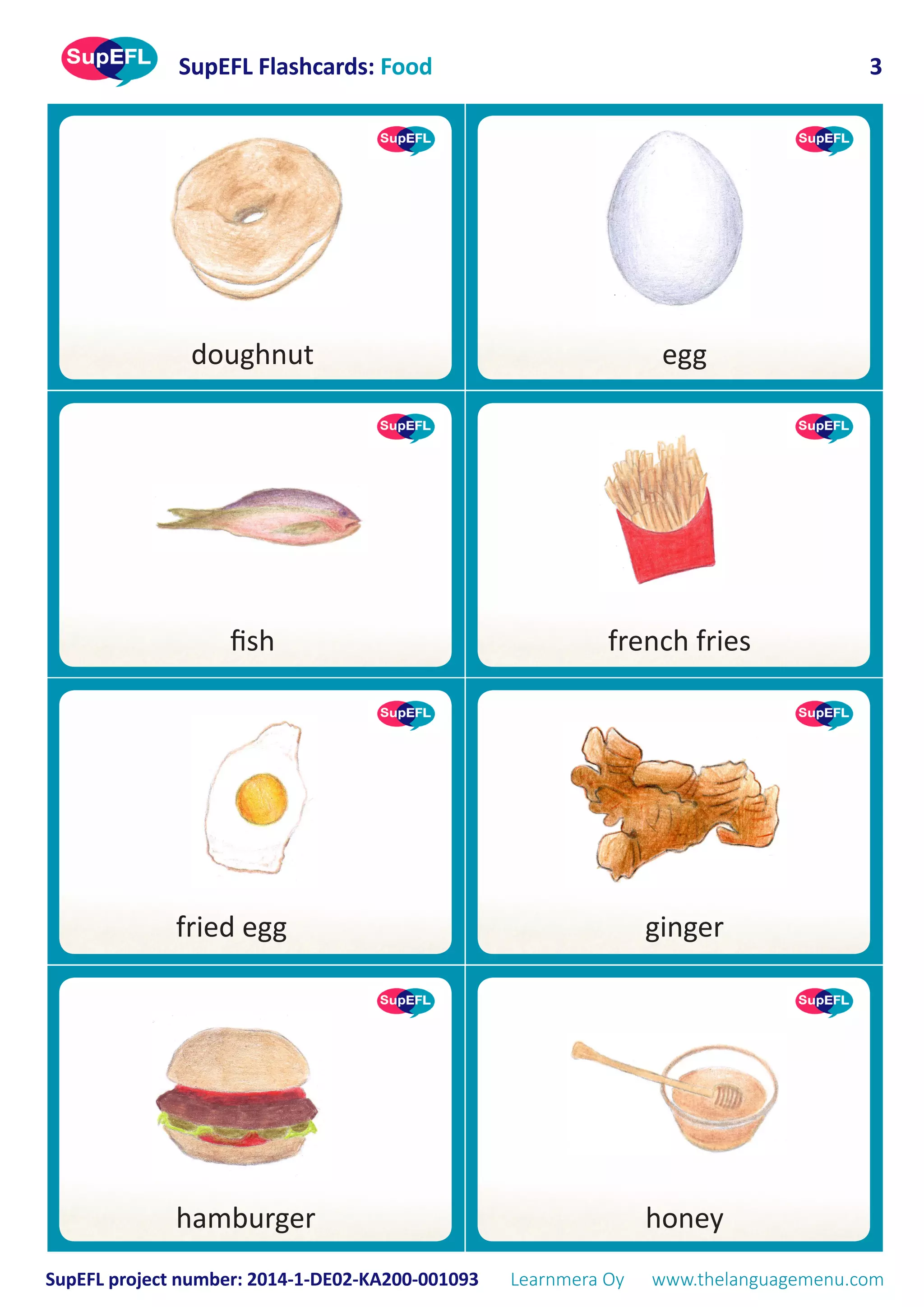 SupEFL flashcards: food (in english) | PDF