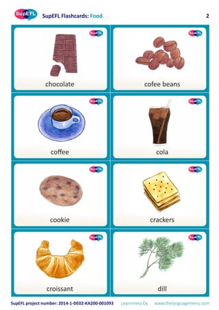 SupEFL flashcards: food (in english) | PDF