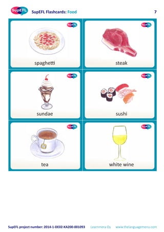 SupEFL flashcards: food (in english) | PDF
