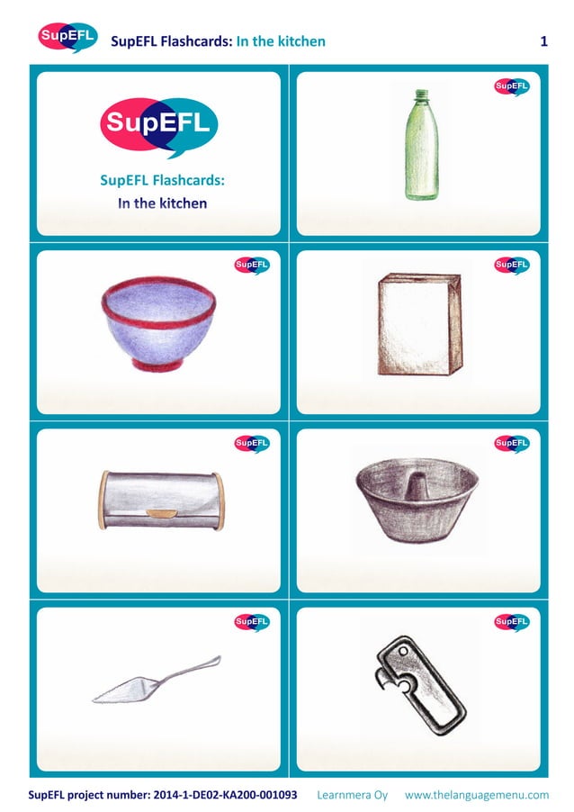 SupEFL flashcards: in the kitchen | PDF
