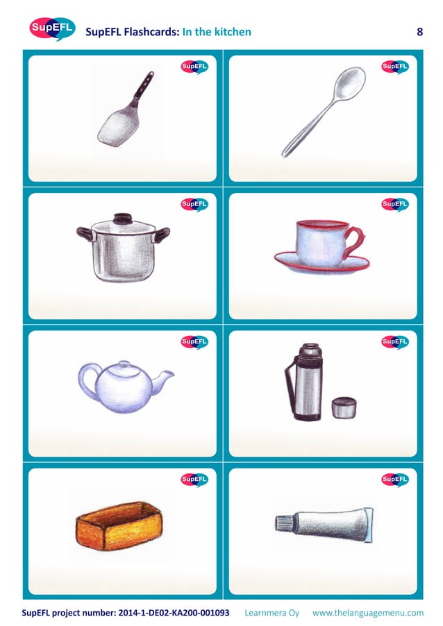 SupEFL flashcards: in the kitchen | PDF