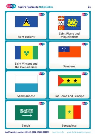 SupEFL flashcards: nationalities (in english) | PDF
