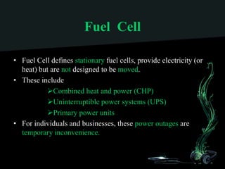 stationary applications of fuel cells | PPTX