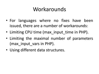 Collision vulnerability for hash data structures in web platforms | PPTX