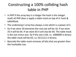 Collision vulnerability for hash data structures in web platforms | PPTX