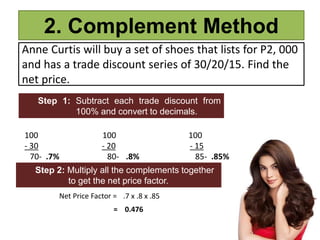 Example Trade Discount Series