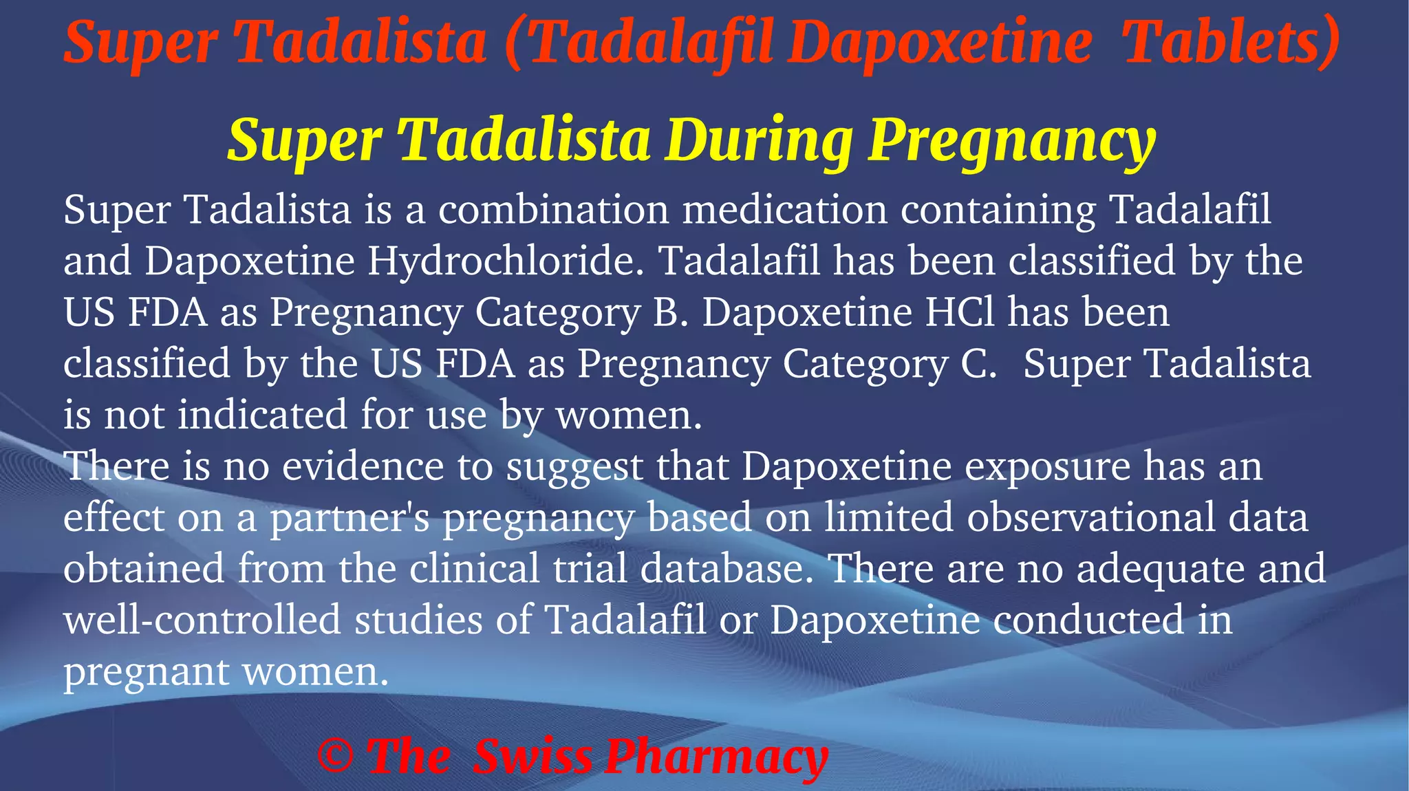 Super Tadalista Tablets (Tadalafil and Dapoxetine Combination Tablets ...