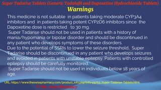 Super Tadarise by Sunrise Remedies (Generic Tadalafil and Dapoxetine ...