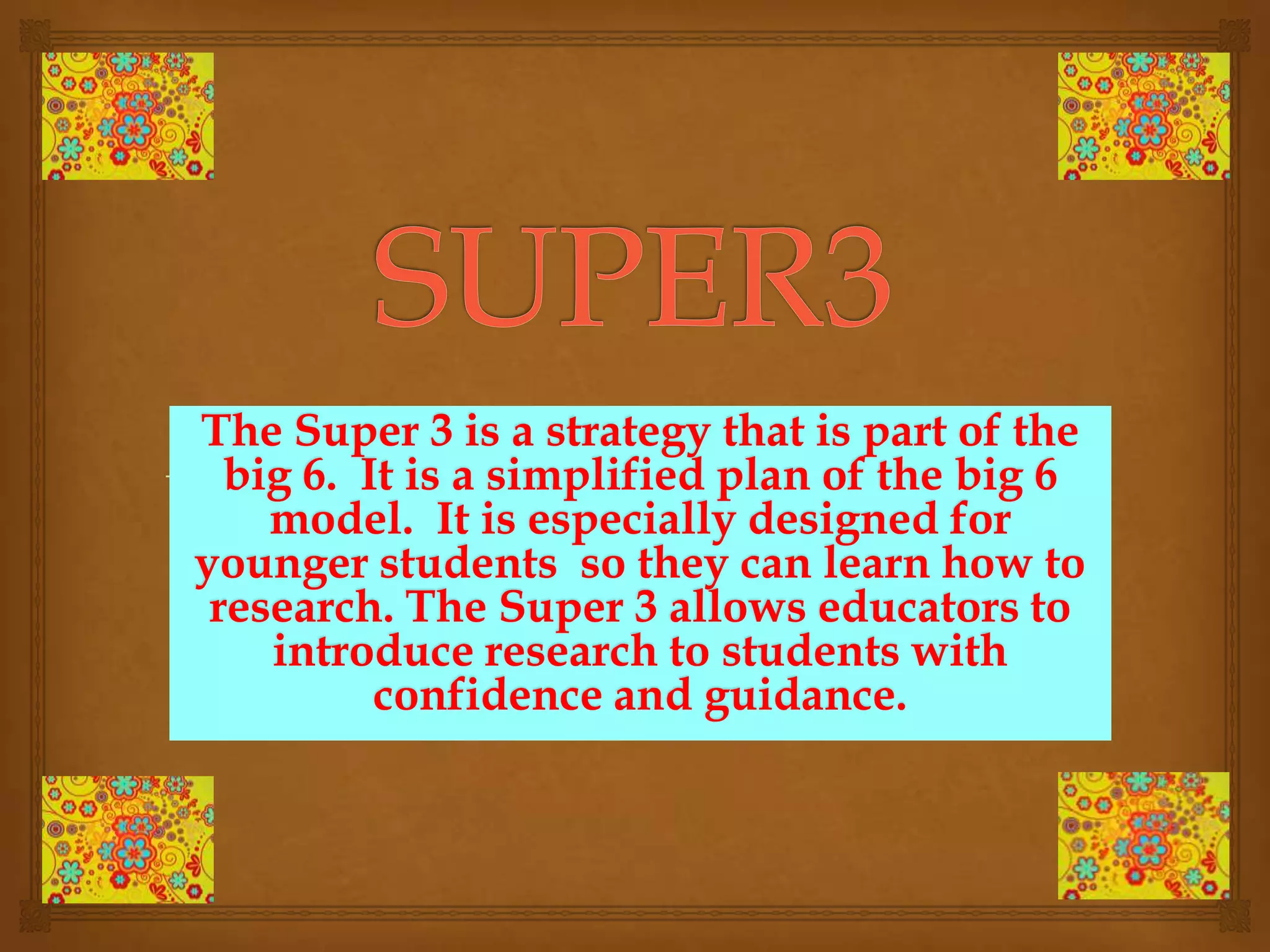 Super 3 presentation by cayla barnes and julie kennedy