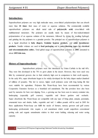 Super absorbant polymers | DOCX