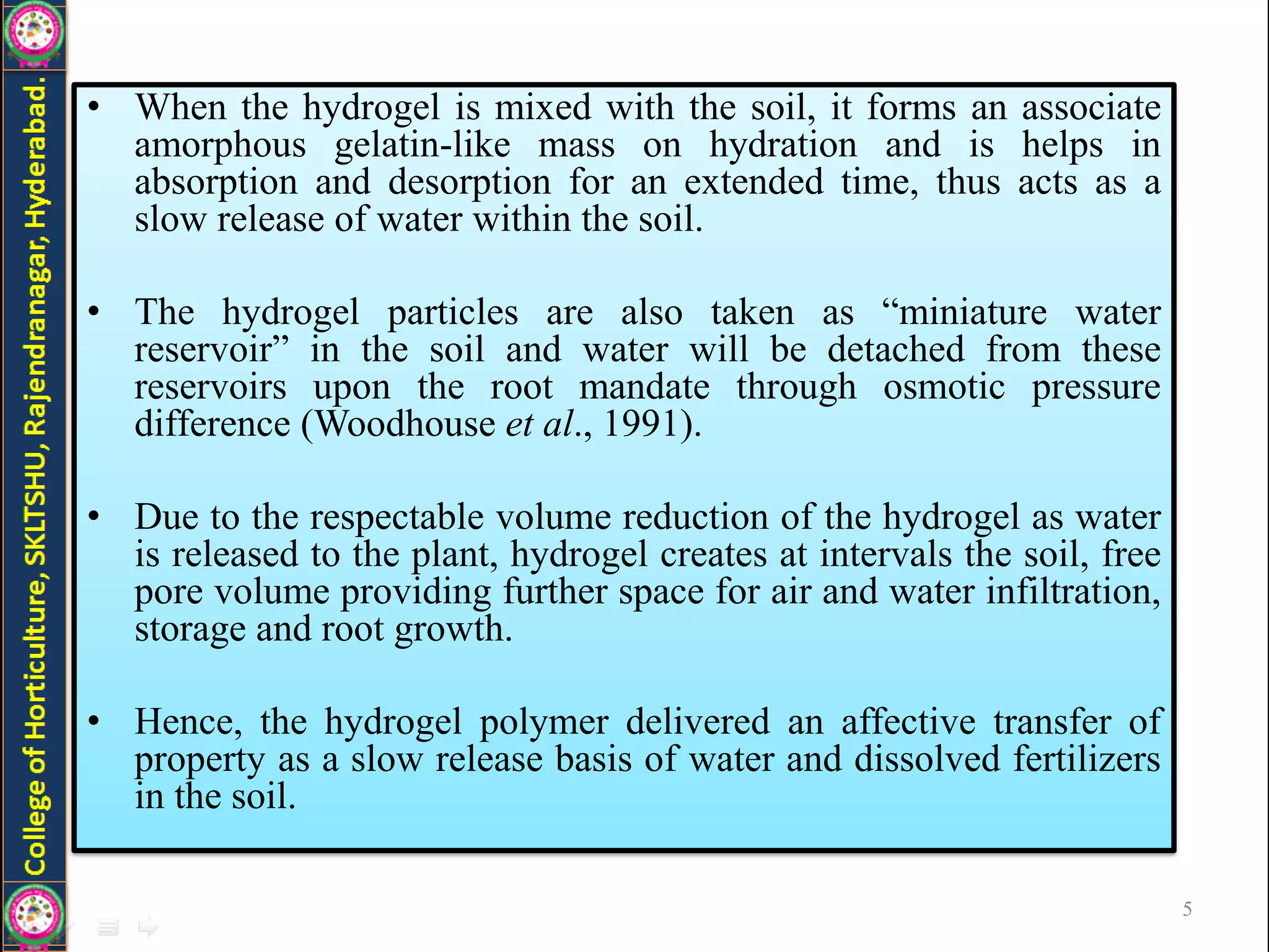 Applications of Super absorbants in Horticulture by Y. Pooja | PDF