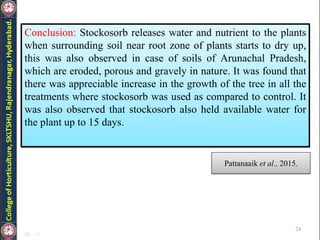 Applications of Super absorbants in Horticulture by Y. Pooja | PDF
