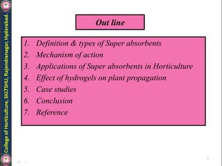 Applications of Super absorbants in Horticulture by Y. Pooja | PDF