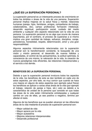 Superación personal para tu vida | PDF