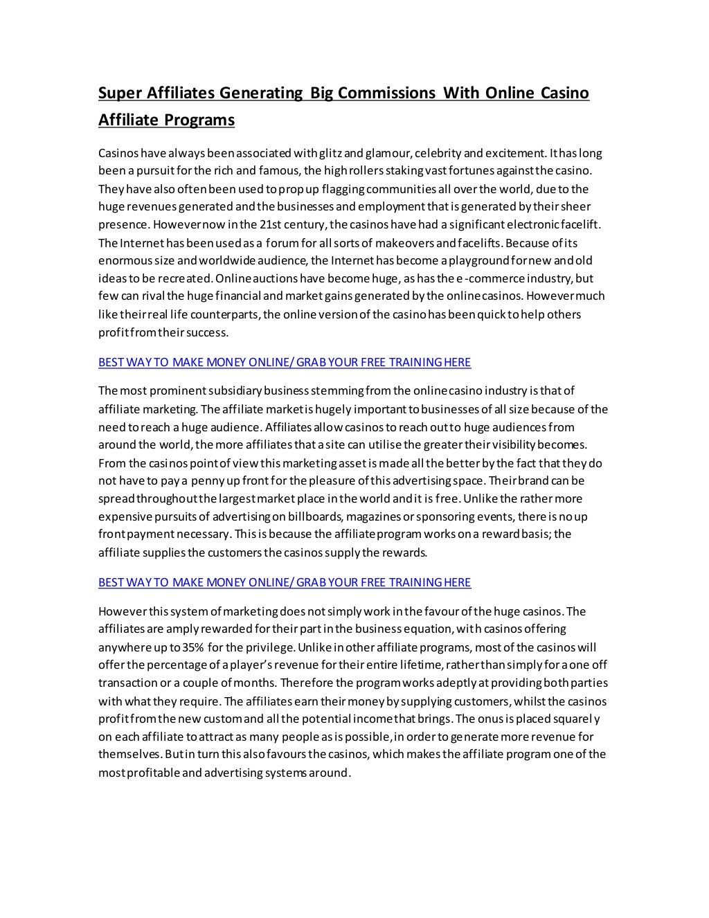 Super affiliates big commissions