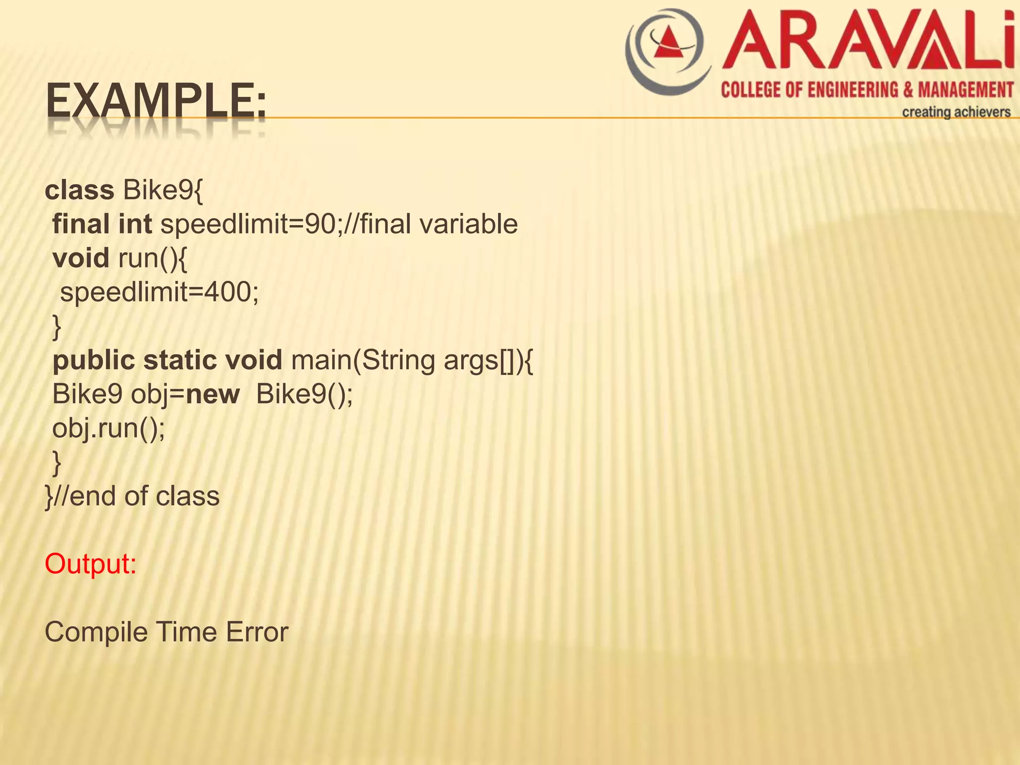 Super and final in java | PPT