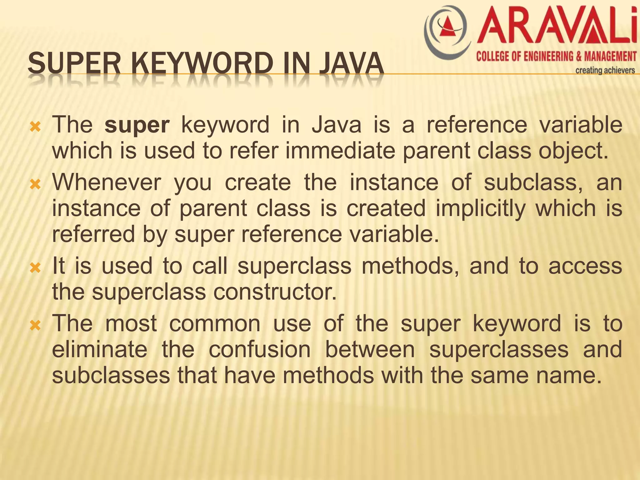 Super and final in java | PPT