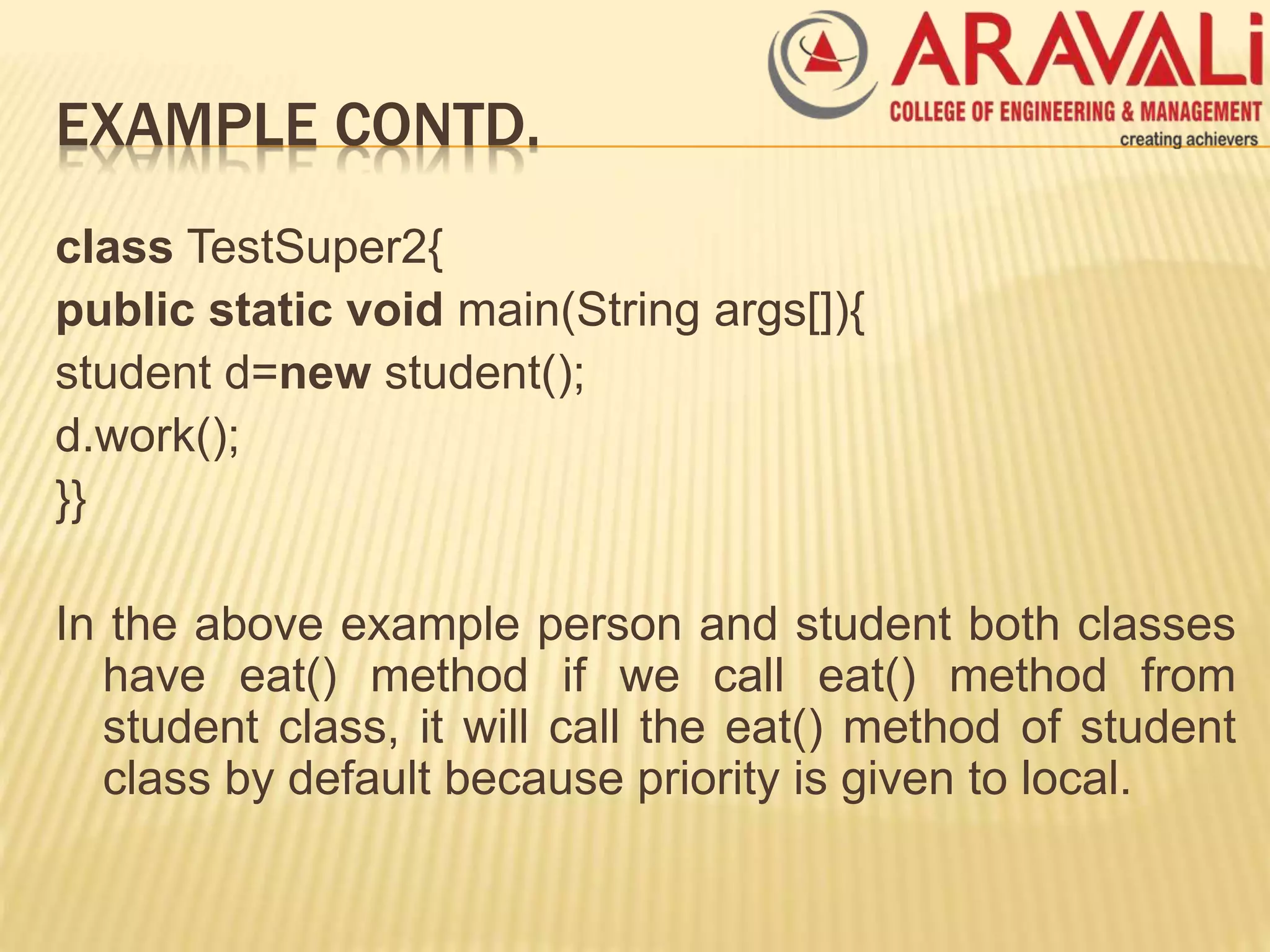 Super and final in java | PPT