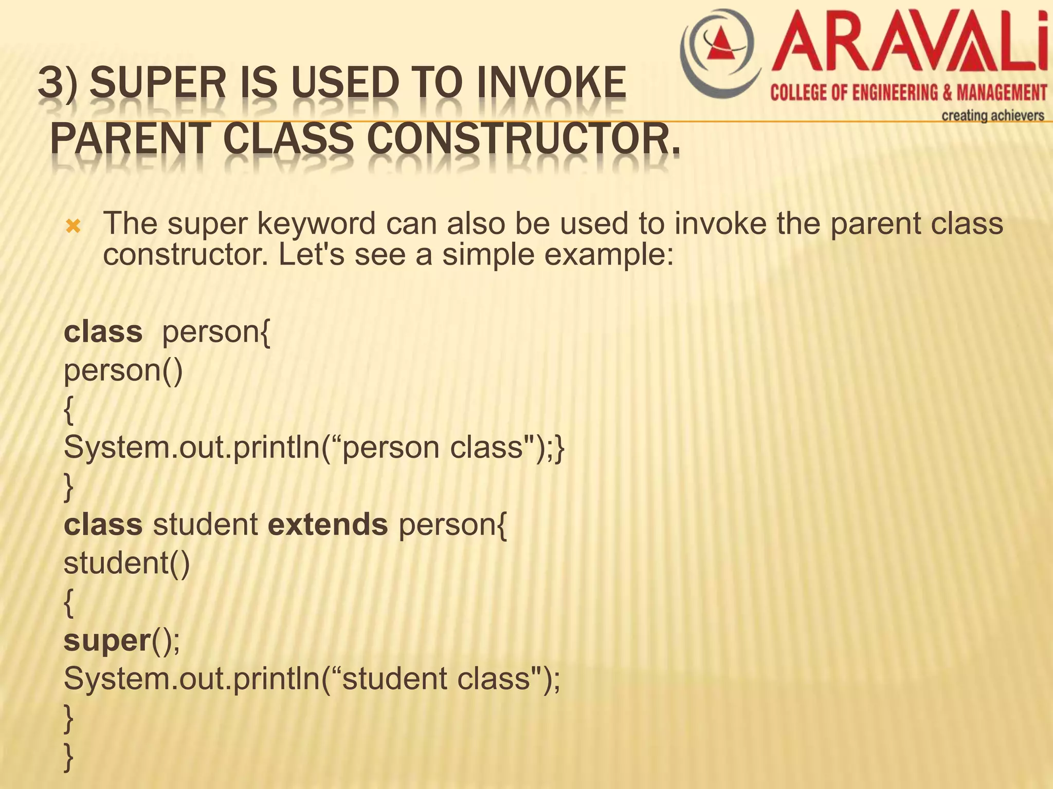 Super and final in java | PPT