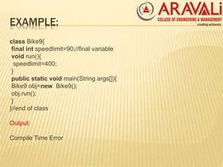 Super and final in java | PPT