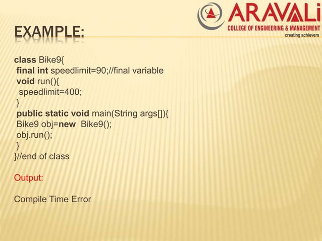 Super and final in java | PPT