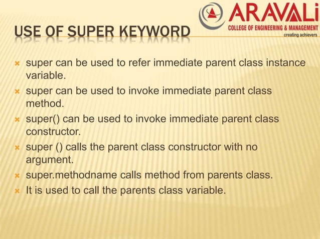 Super and final in java | PPT