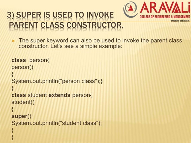 Super and final in java | PPT