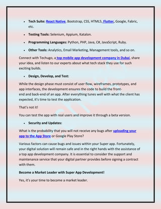 Super App Development - Bringing Various Services to One Roof. | PDF