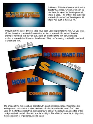 Superbad Analysis | PPT | Movies | Entertainment