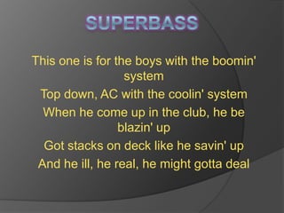 Nicki Minaj Lyrics Super Bass