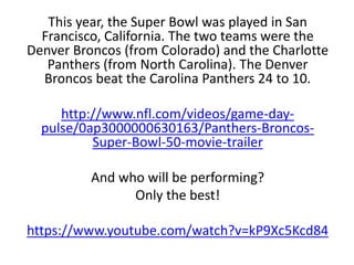 Superbowl presentation | PPTX