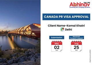 Superb September Month For Abhinav Clients 8 Canada Pr Visa Approved