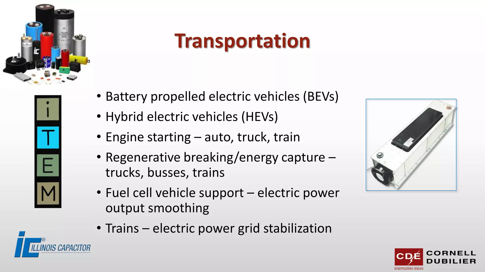 Supercapacitor module applications for customers | PPT