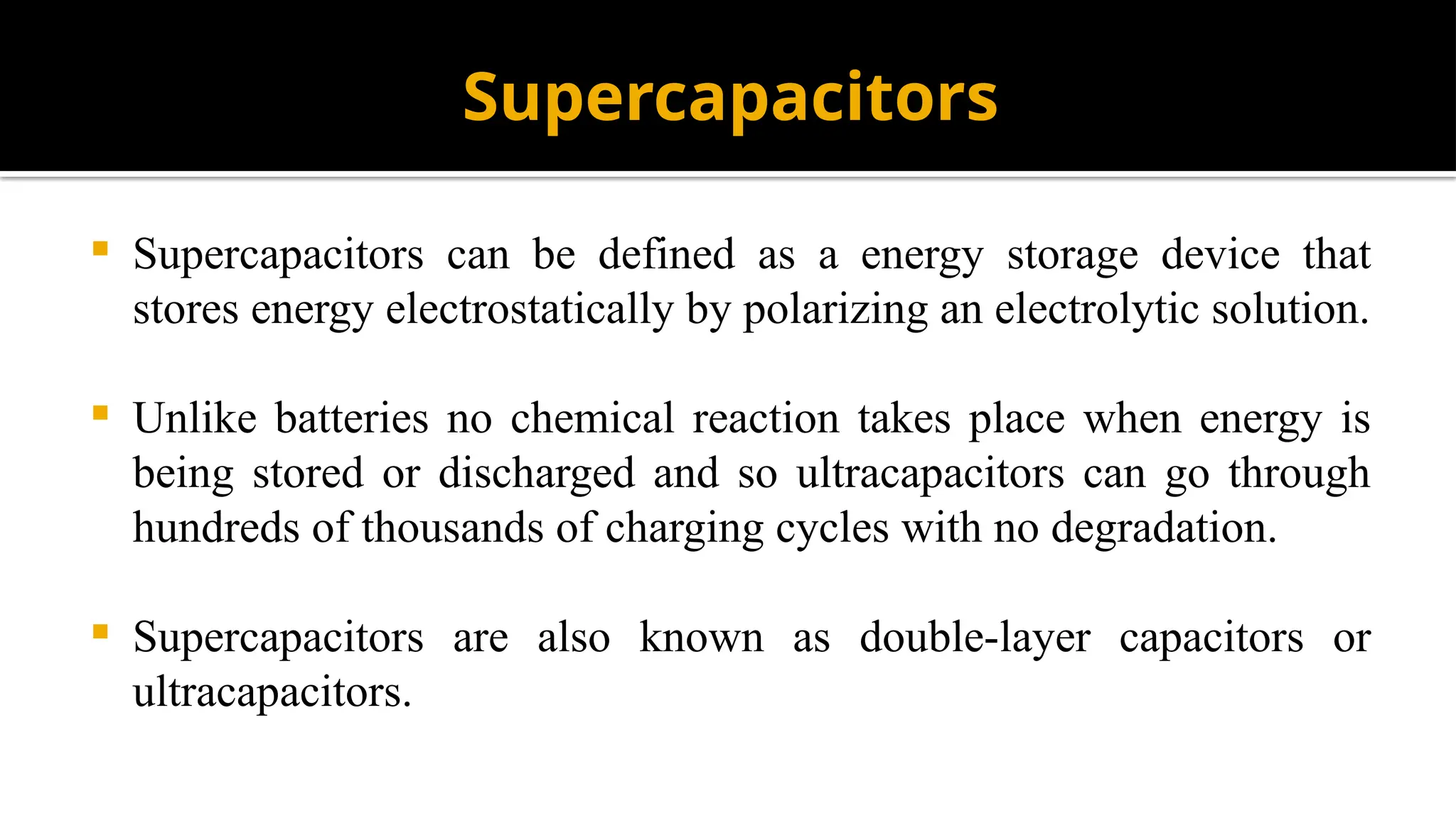 A basic introductions to Supercapacitors | PPT | Free Download