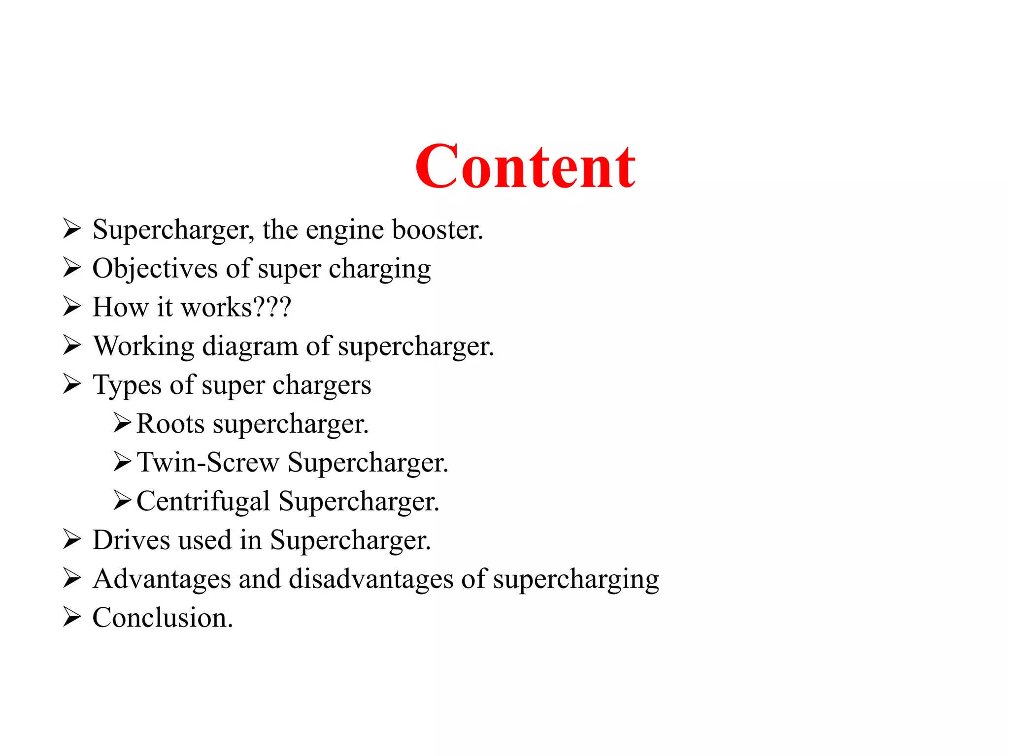 Supercharger in automobile | PPTX