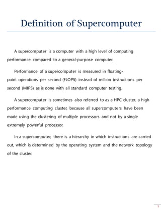 Supercomputer - Overview | DOCX