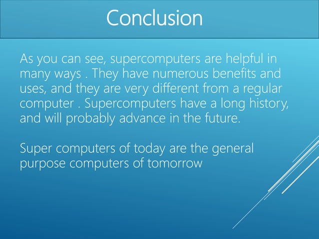 Supercomputers | PPTX | Computing | Technology & Computing