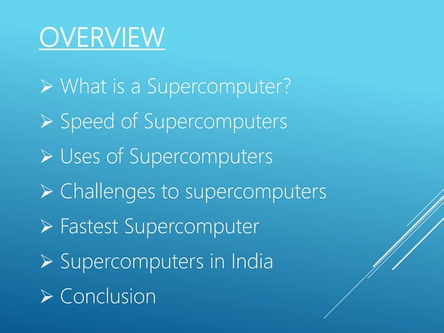 Supercomputers | PPTX | Computing | Technology & Computing
