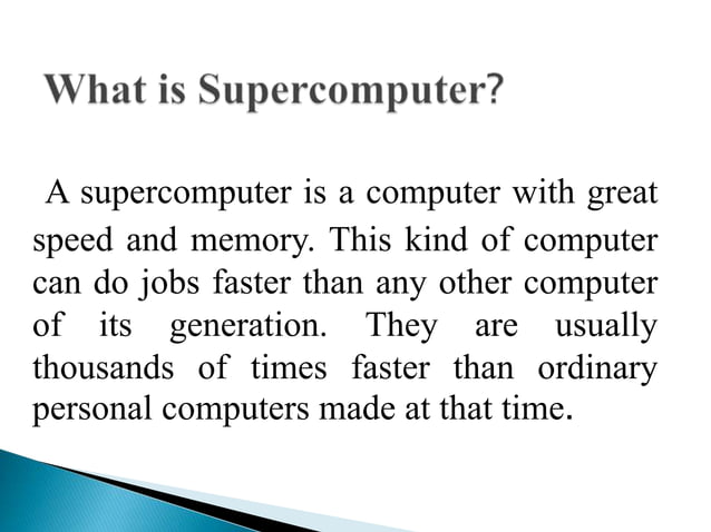 Super computer ppt | PPT | Free Download