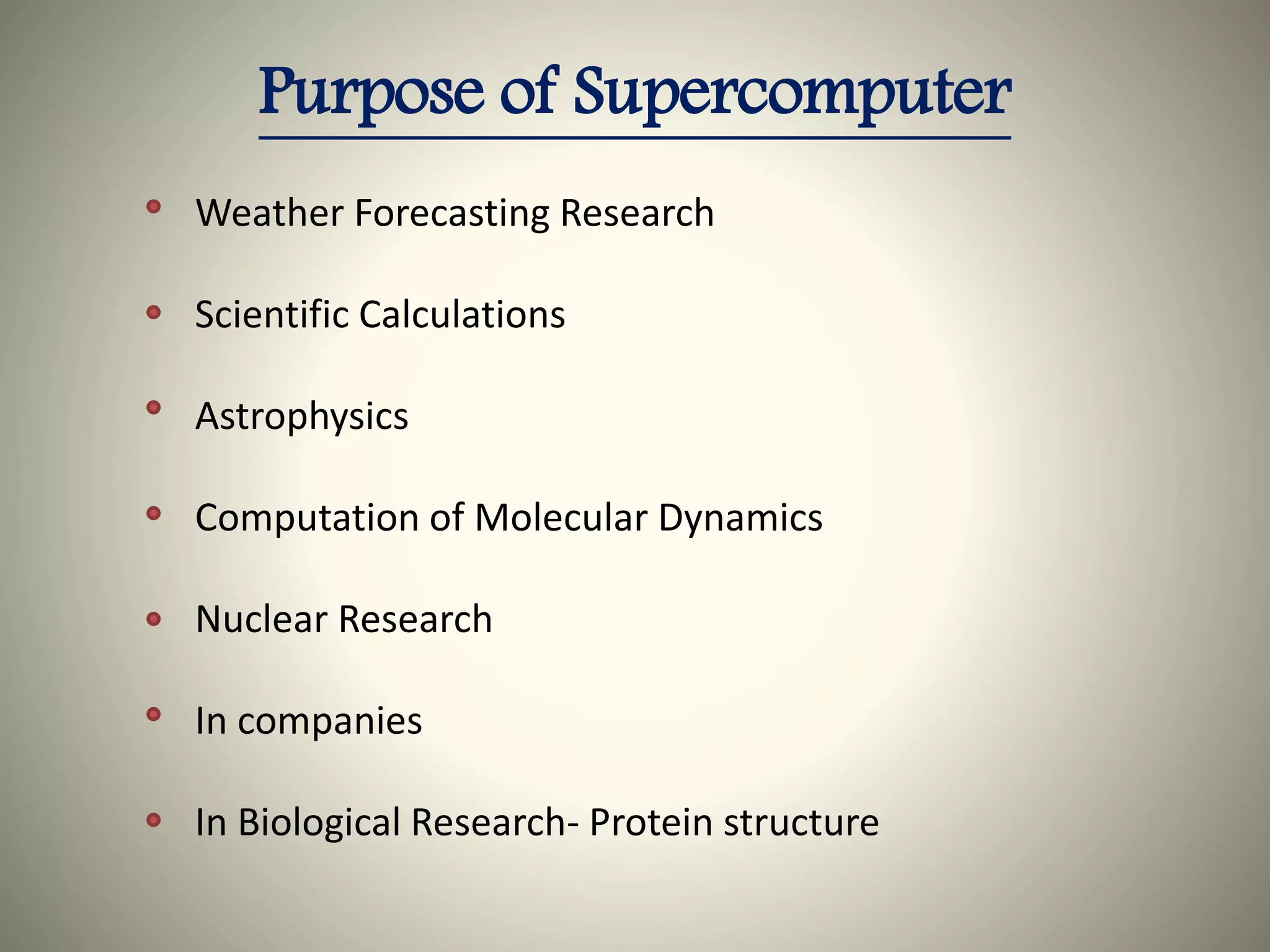 Supercomputer ppt | PPT